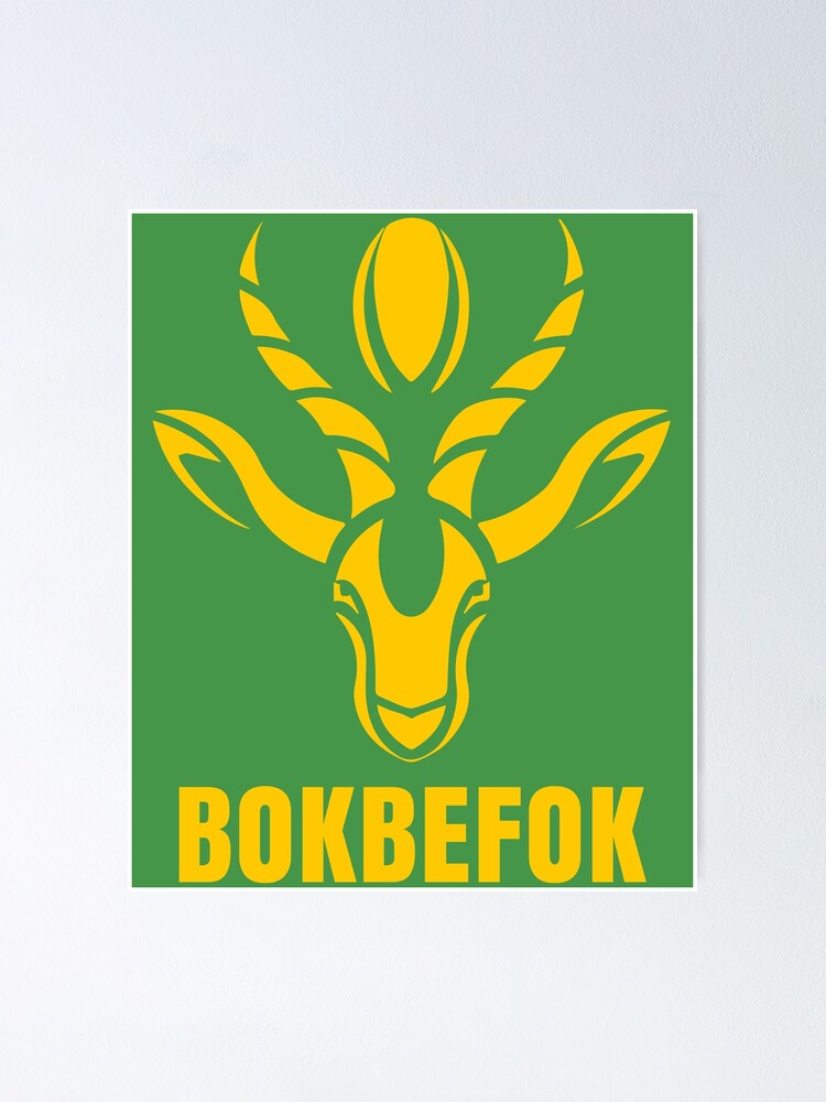 "Bokbefok South Africa Rugby World Champion Springboks Gift" Poster for ...