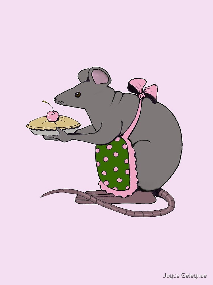 "Mouse With Apron Holding a Pie, Baker, Baking, Illustration, Mama ...
