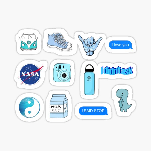 "blue sticker pack" Sticker by Mikelazv | Redbubble