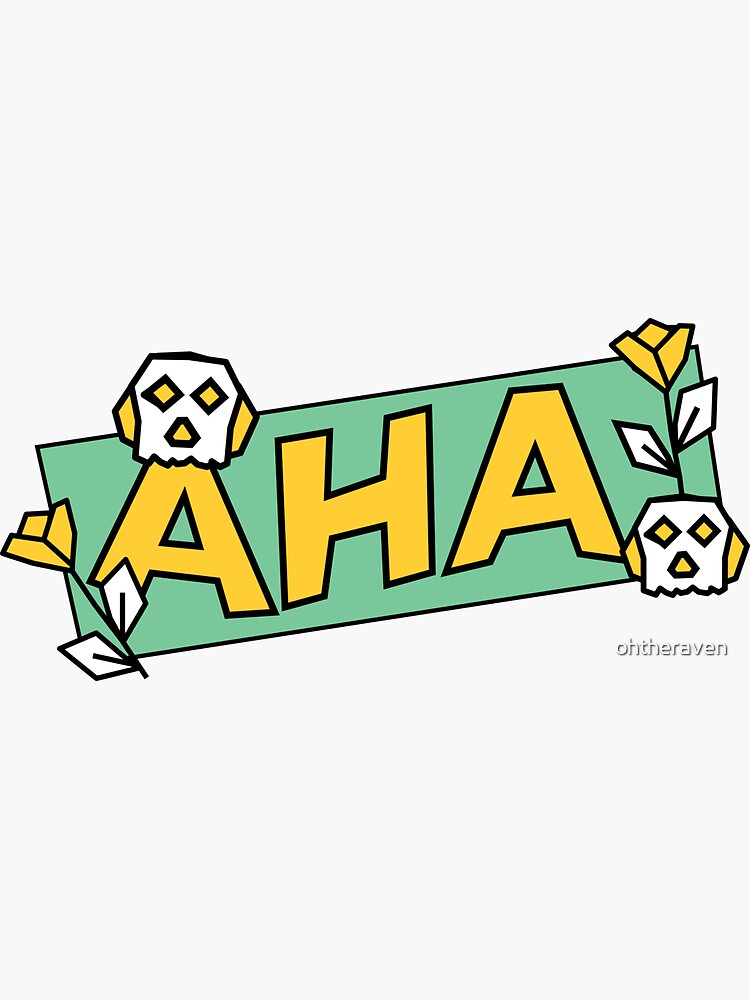 "Aha! " Sticker for Sale by ohtheraven | Redbubble