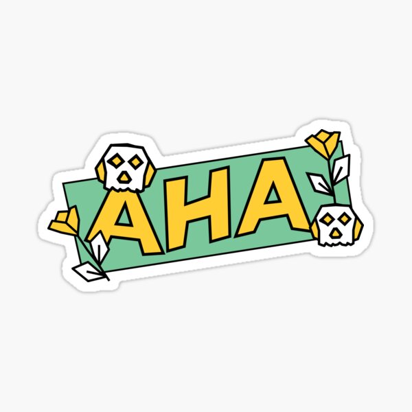 "Aha! " Sticker for Sale by ohtheraven | Redbubble
