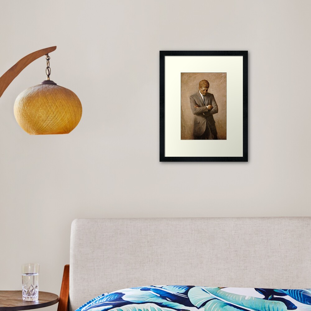"John F Kennedy Official Portrait by Aaron Shikler" Framed Art Print ...