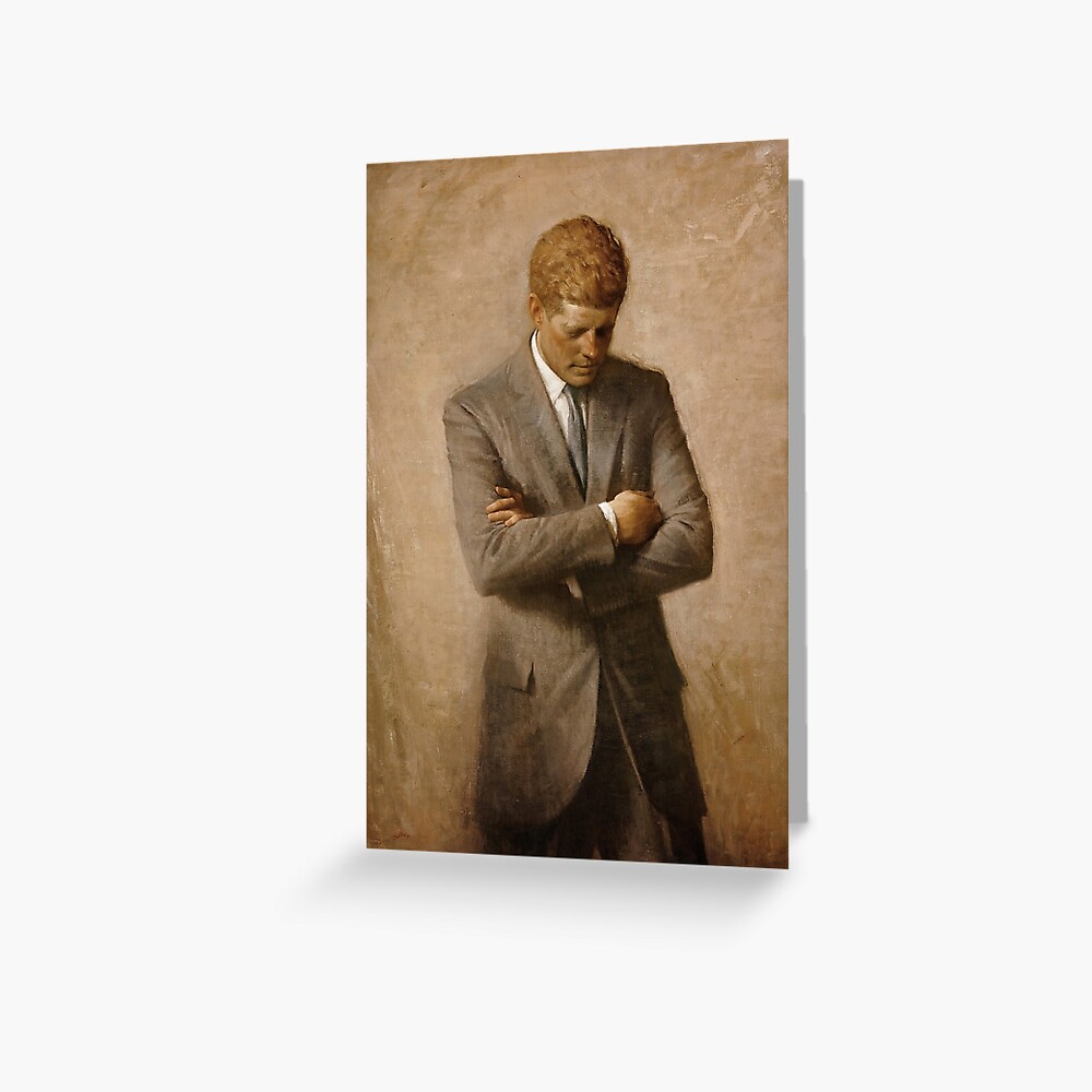 "John F Kennedy Official Portrait by Aaron Shikler" Greeting Card by ...