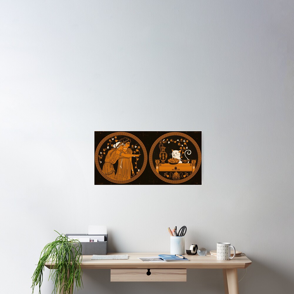 "Ancient Greek Vase Cat Meme" Poster for Sale by AlexanderPetela ...