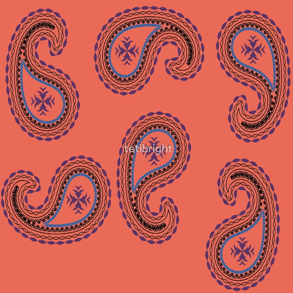 "Red paisley print pattern " by tetibright | Redbubble