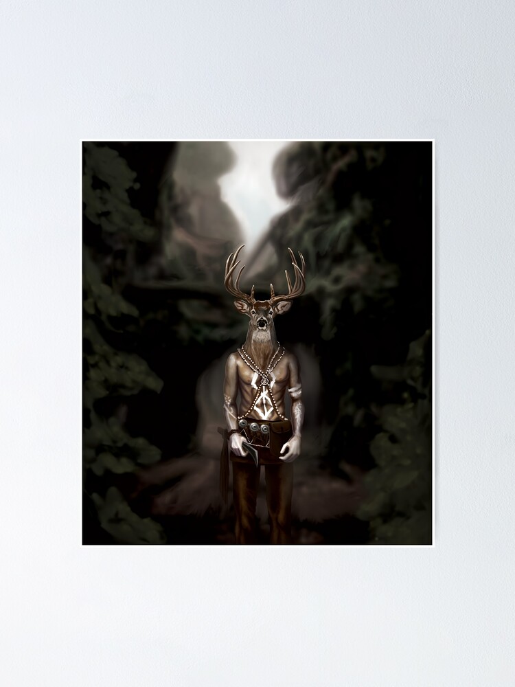 "Skinwalker shaman medicine man deer head" Poster for Sale by ...