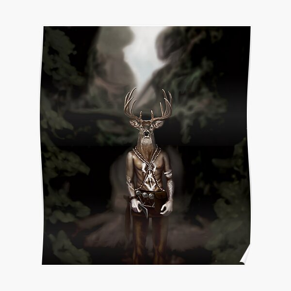 "Skinwalker shaman medicine man deer head" Poster for Sale by ...
