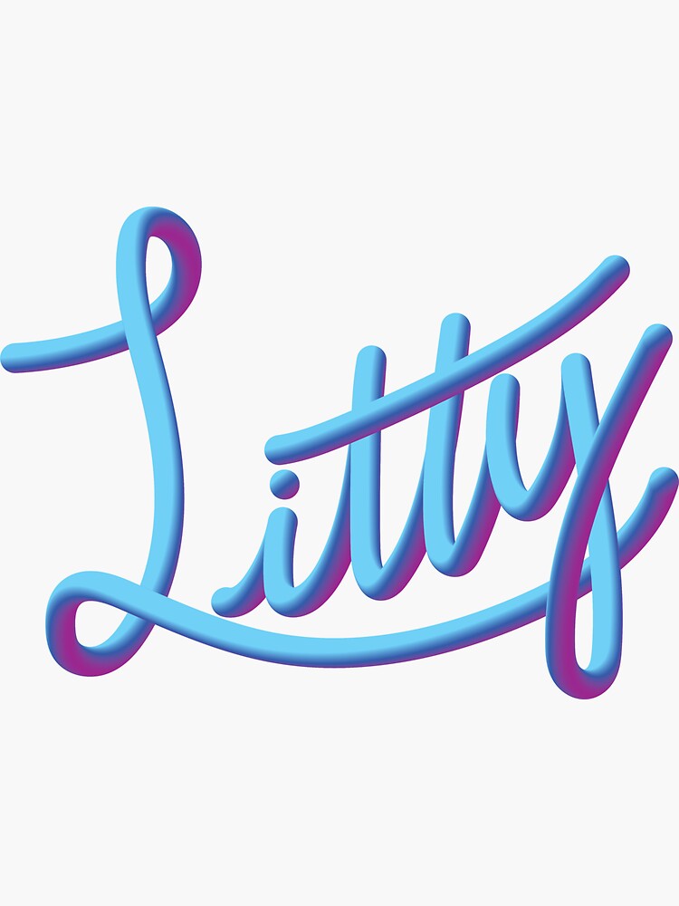 "Litty cursive 3d " Sticker for Sale by emwing14 | Redbubble