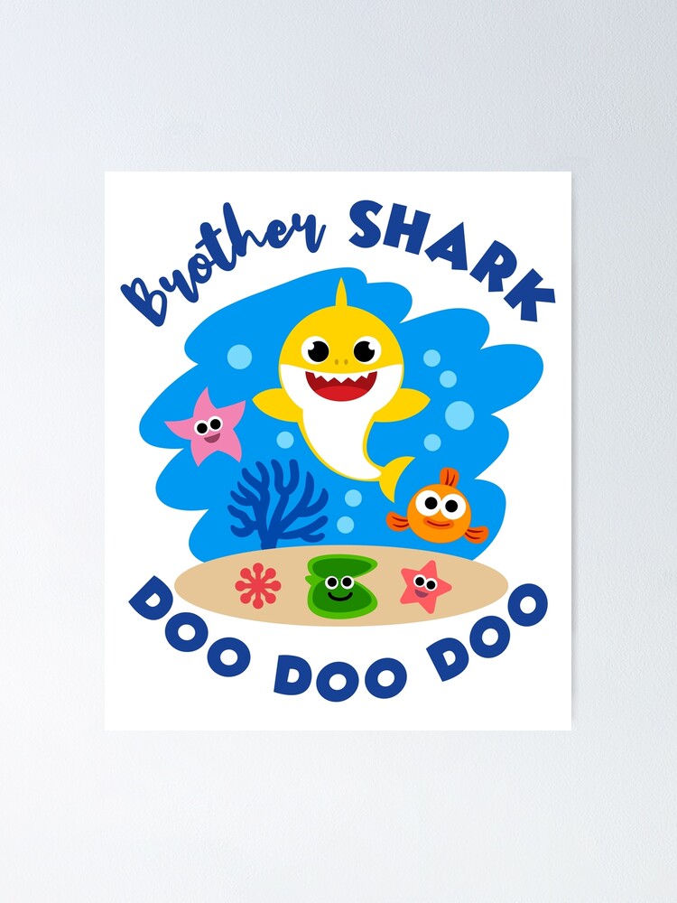"Brother Shark Gift Cute Baby Shark Design Matching Family Set Doo Doo ...