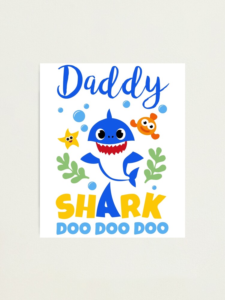 Lámina fotográfica «Daddy Shark Gift Cute Baby Shark Design Juego ...
