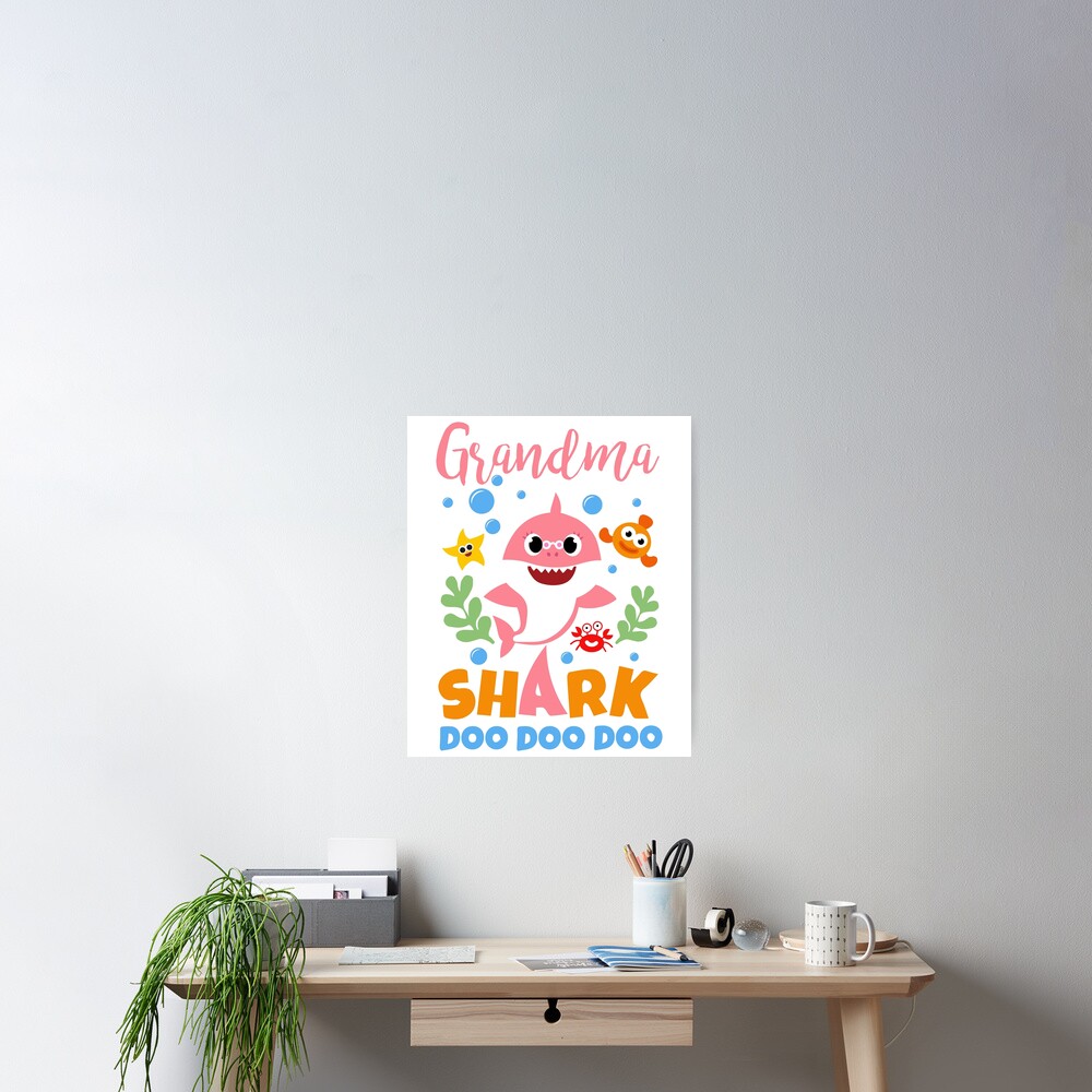 "Grandma Shark Gift Cute Baby Shark Design Matching Family Set Doo Doo ...