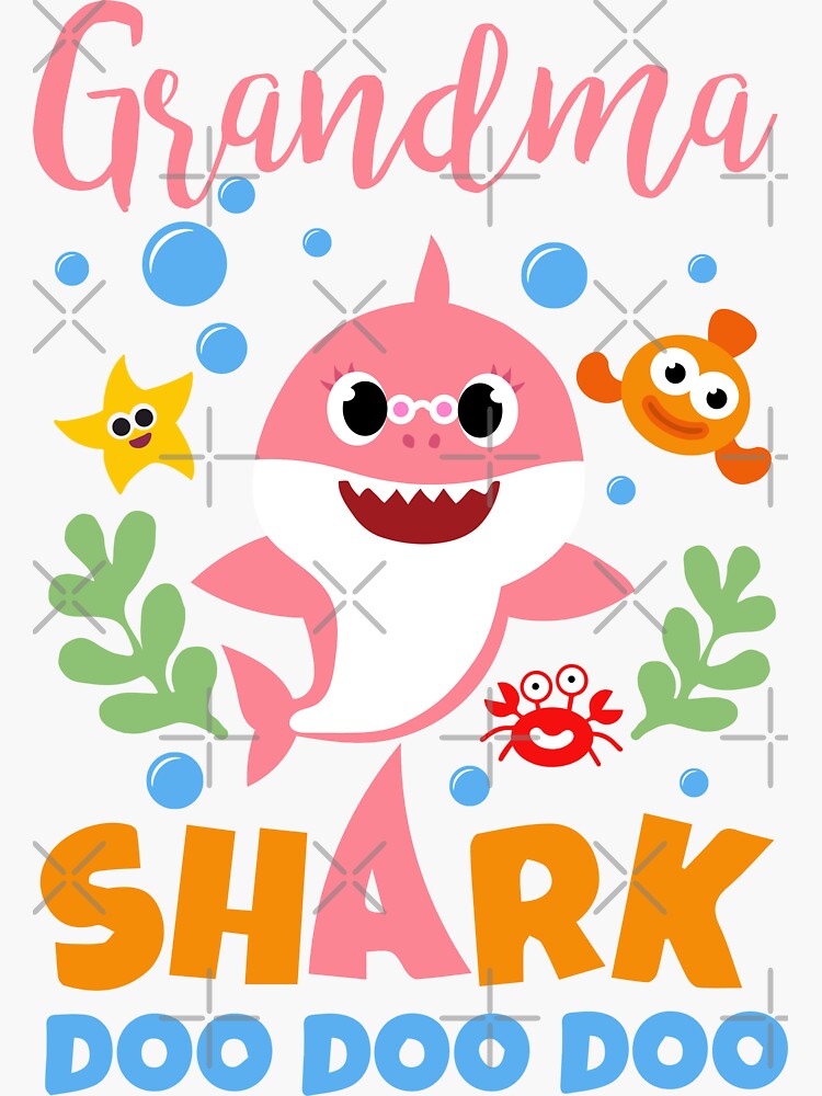 "Grandma Shark Gift Cute Baby Shark Design Matching Family Set Doo Doo ...