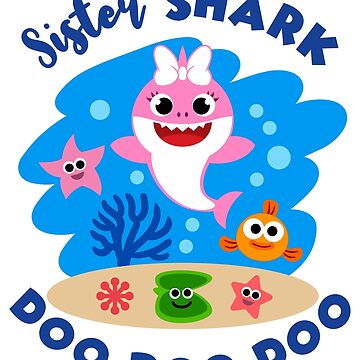"Sister Shark Gift Cute Baby Shark Design Matching Family Set Doo Doo ...