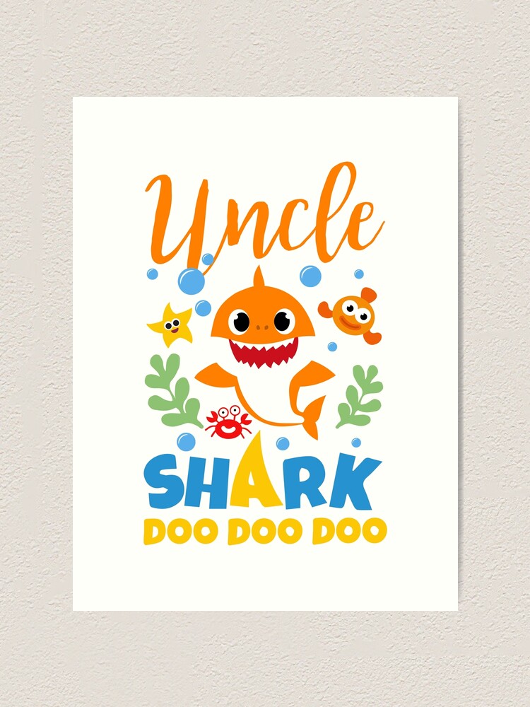 "Uncle Shark Gift Cute Baby Shark Design Matching Family Set Doo Doo ...