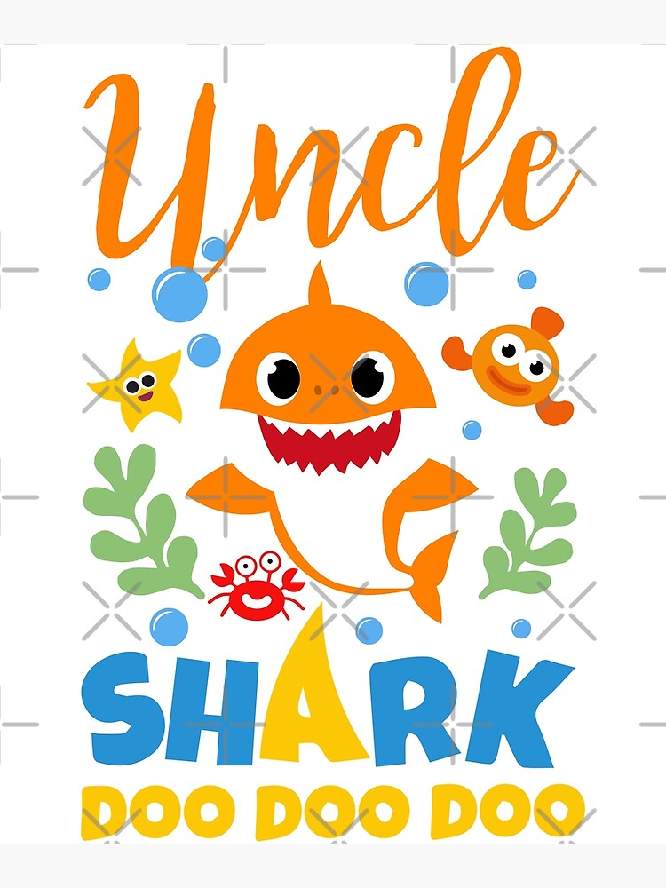 "Uncle Shark Gift Cute Baby Shark Design Matching Family Set Doo Doo ...