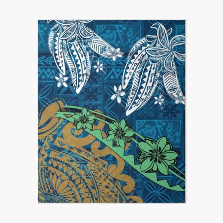"Polynesian - Samoan - Blue Hawaii Tribal Threads Print" Art Board ...
