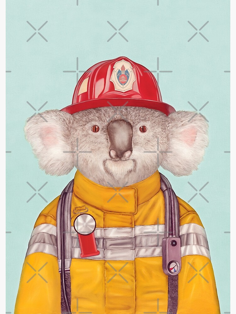 "Koala Firefighter" Poster for Sale by AnimalCrew | Redbubble