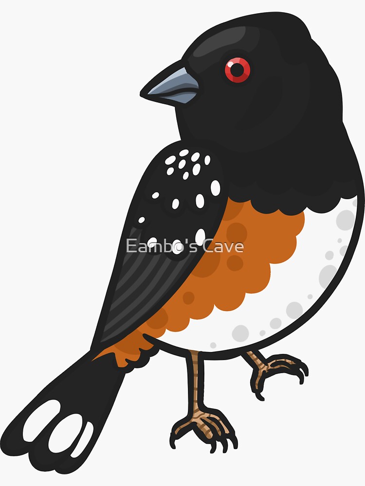 "Spotted Towhee" Sticker for Sale by Eambo's Cave | Redbubble