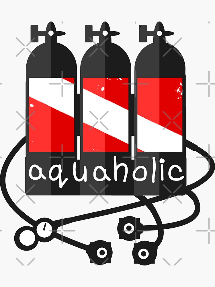 "Aquaholic" Sticker by Byrnsey | Redbubble