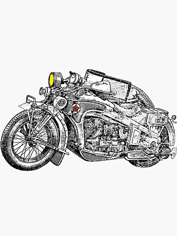 "Motorcycle IZH-I sidecar" Sticker by samybt | Redbubble
