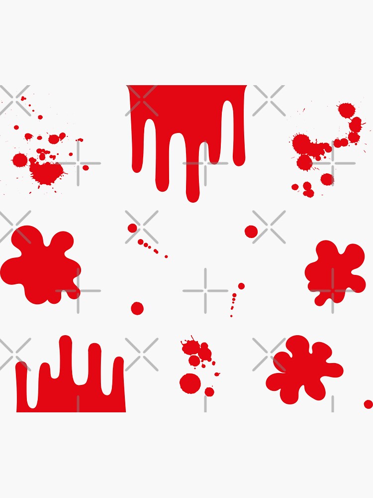"Bloody Mess Dripping Blood Stains Sticker Set Pack" Sticker for Sale ...