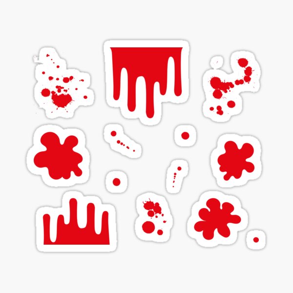 "Bloody Mess Dripping Blood Stains Sticker Set Pack" Sticker for Sale ...