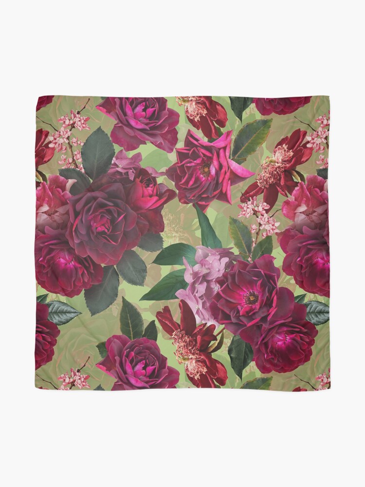 "Antique Green Botanical Flower Rose Botanical Garden " Scarf for Sale ...