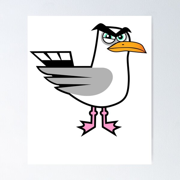 "Angry Seagull" Poster for Sale by tahoomie | Redbubble
