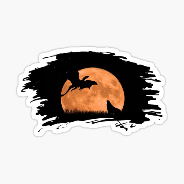 "Dragon Wolf Moon" Sticker for Sale by dragonsensmerch | Redbubble