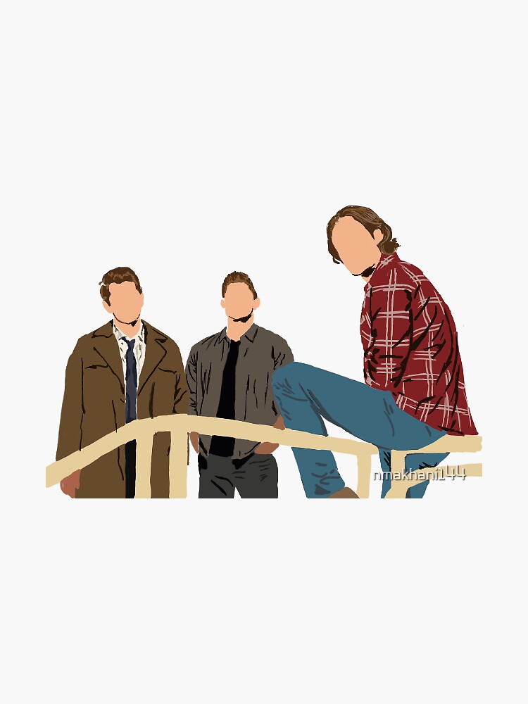 "Cas Sam and Dean" Sticker by nmakhani144 | Redbubble