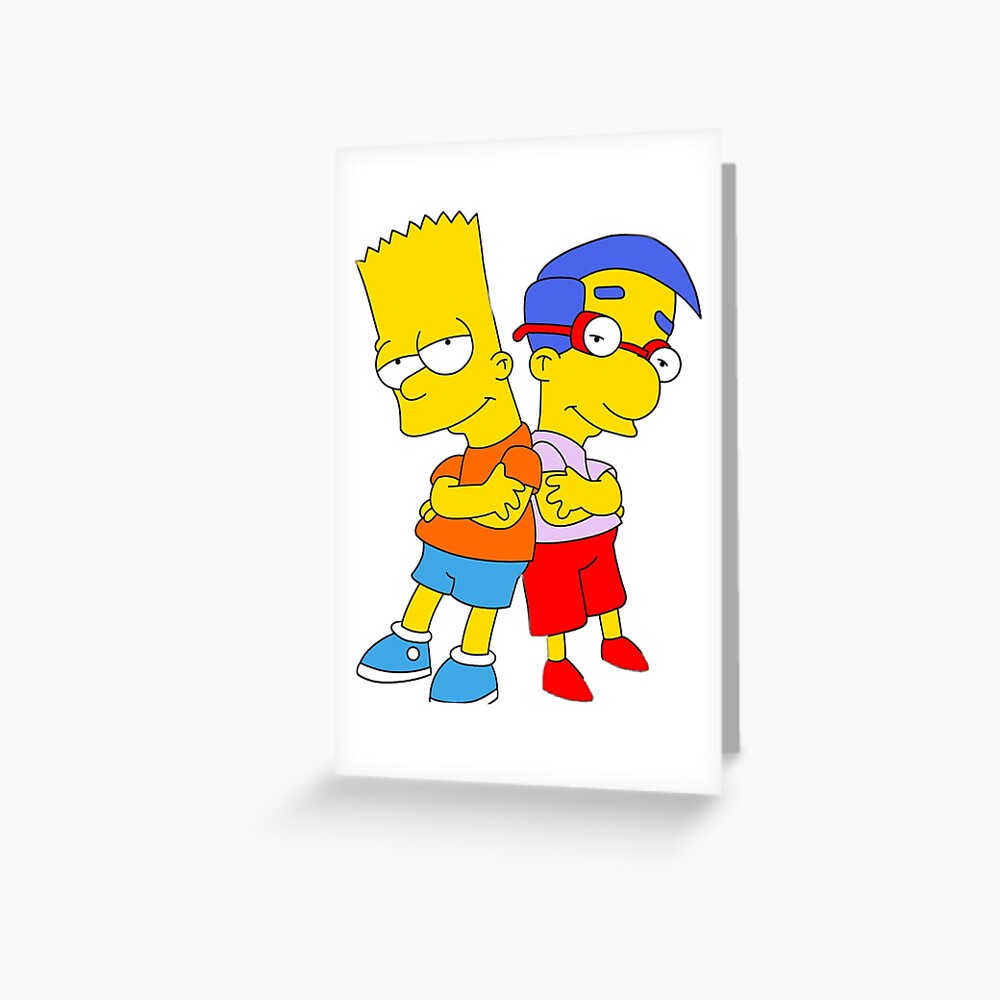Tarjetas de felicitación «Bart y Milhouse» de abigailclairej | Redbubble