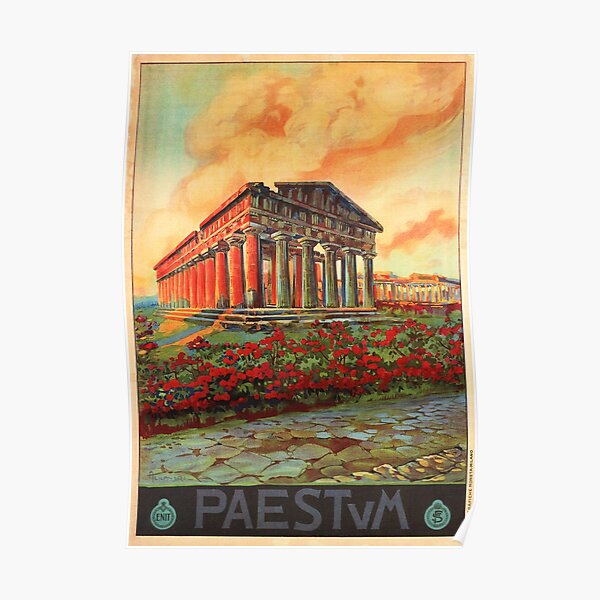 "PAESTUM Ancient Greek City Greek Temple Ruins Vintage ITALY Tourism ...