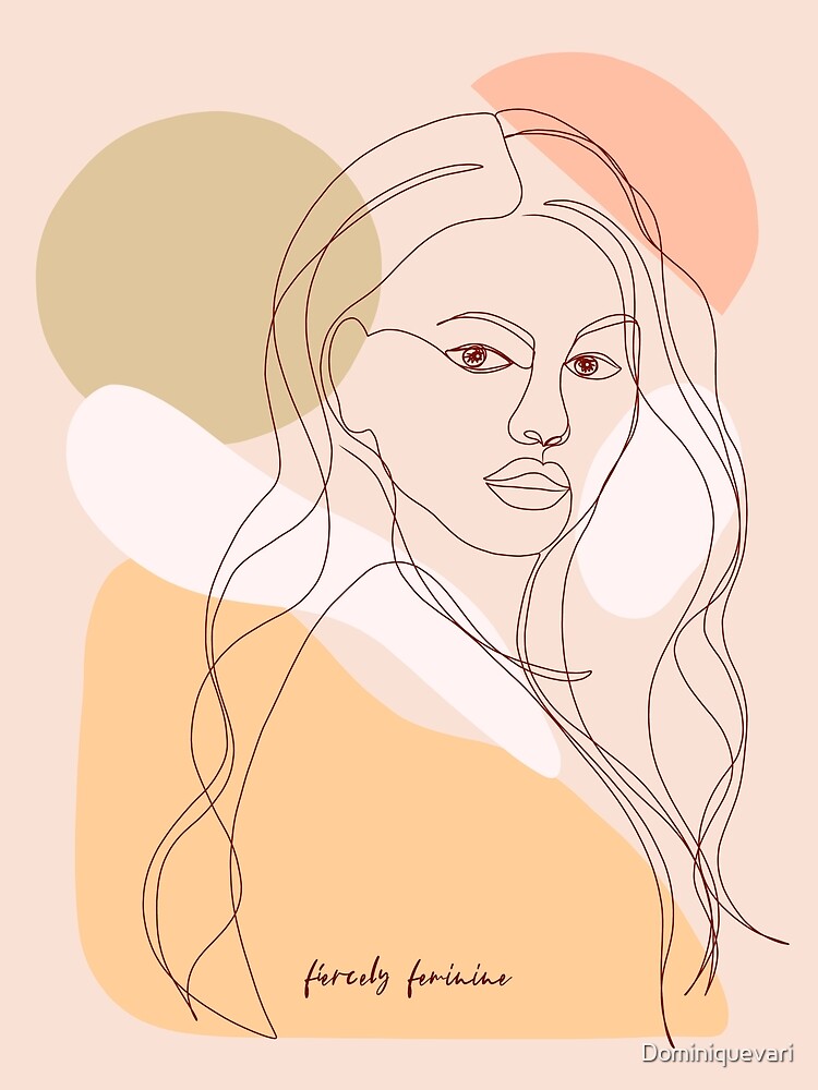 "Line-art Portrait - Fierce Girl Power" Art Print for Sale by ...