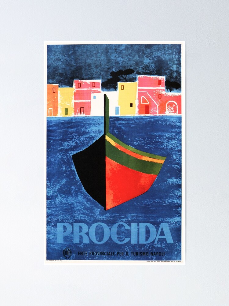 "PROCIDA ITALY ISLAND Coast Of Napoli Vintage Tourism Advertisement Art ...