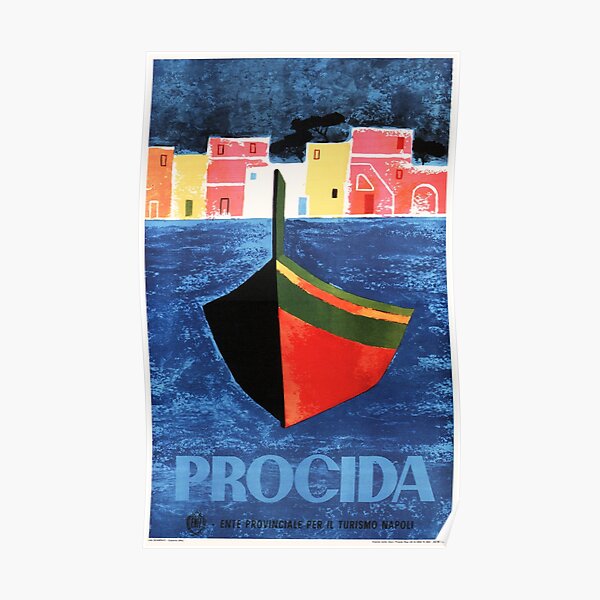 "PROCIDA ITALY ISLAND Coast Of Napoli Vintage Tourism Advertisement Art ...