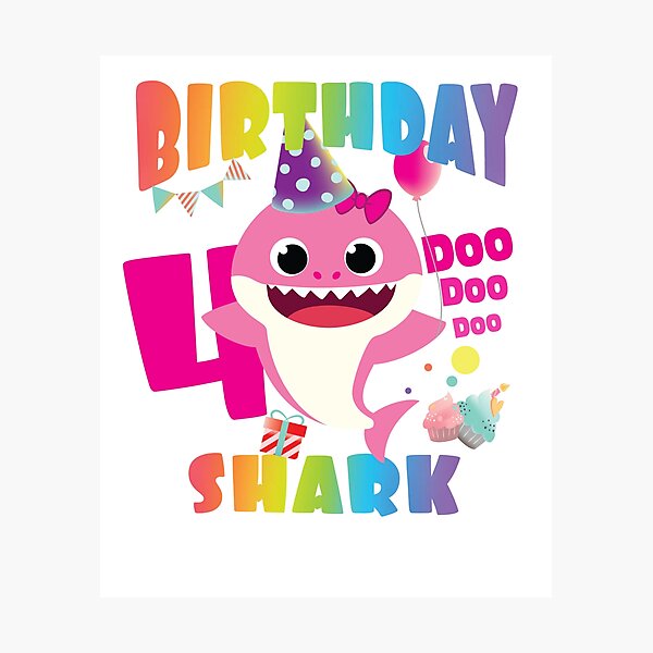 "Birthday Girl Shark Gift Cute Baby Shark Design Matching Family Set ...