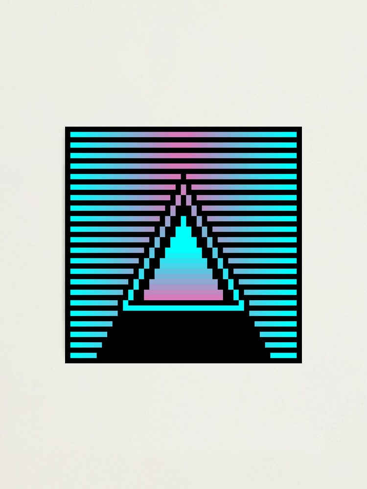 "Vaporwave Pixel Art Triangle Retrowave" Photographic Print for Sale by ...