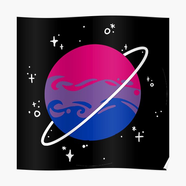 "Bisexual Swirly Planet and Space" Poster by JujubeCo | Redbubble