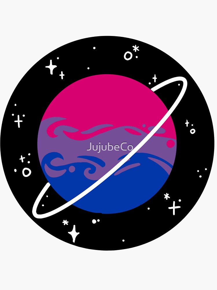 "Bisexual Swirly Planet and Space" Sticker by JujubeCo | Redbubble