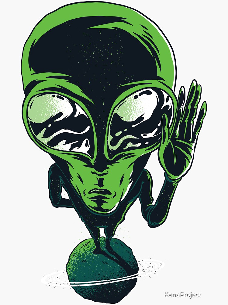"Hi alien" Sticker for Sale by KanaProject | Redbubble