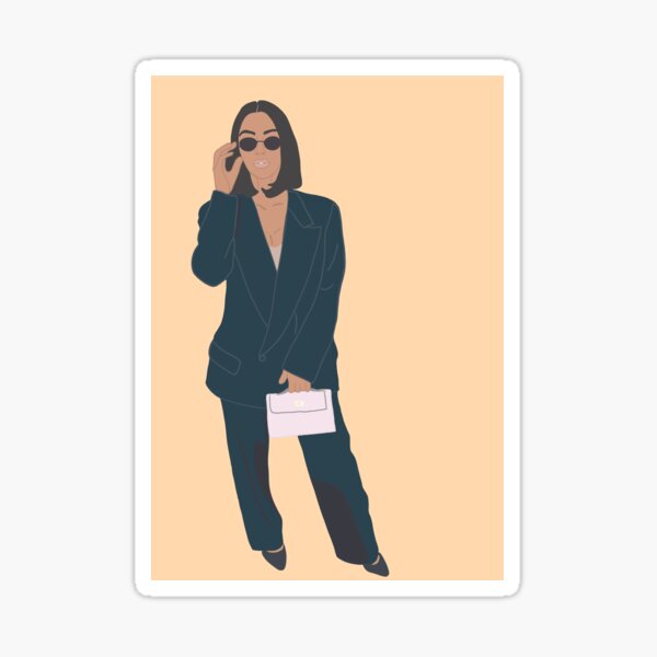 "Kim Kardashian Portrait " Sticker for Sale by Rachelrosen23 | Redbubble