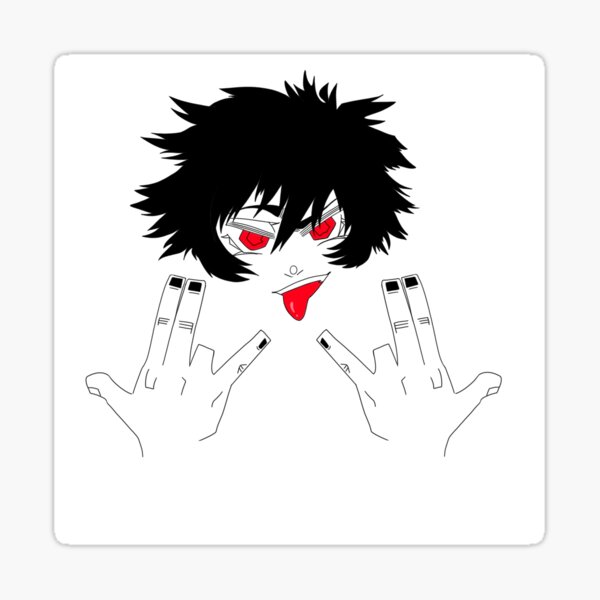 "Anime Emo Boy Smirking Tongue Out" Sticker by Lemonelyyy | Redbubble