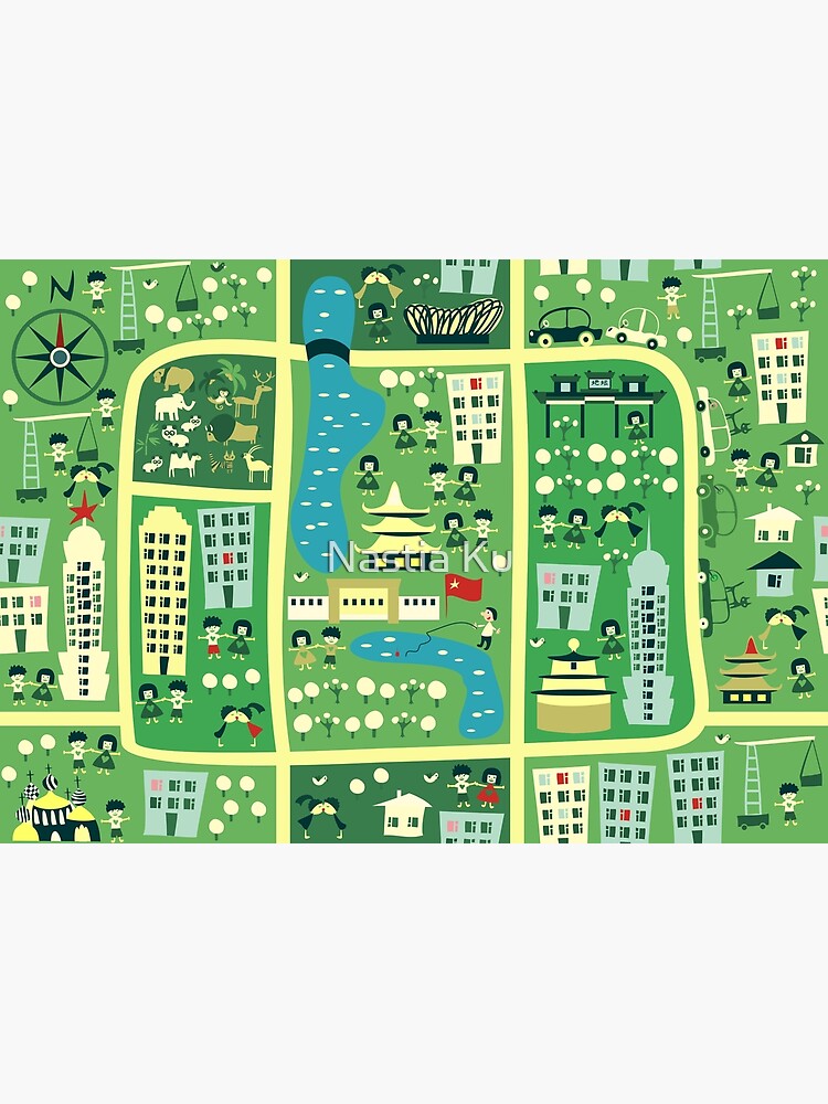 "cartoon map of beijing" Canvas Print by ychty | Redbubble