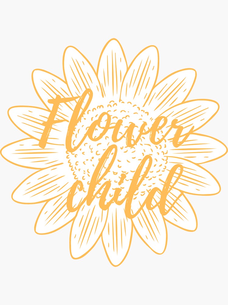 "Flower Child" Sticker by greytones | Redbubble