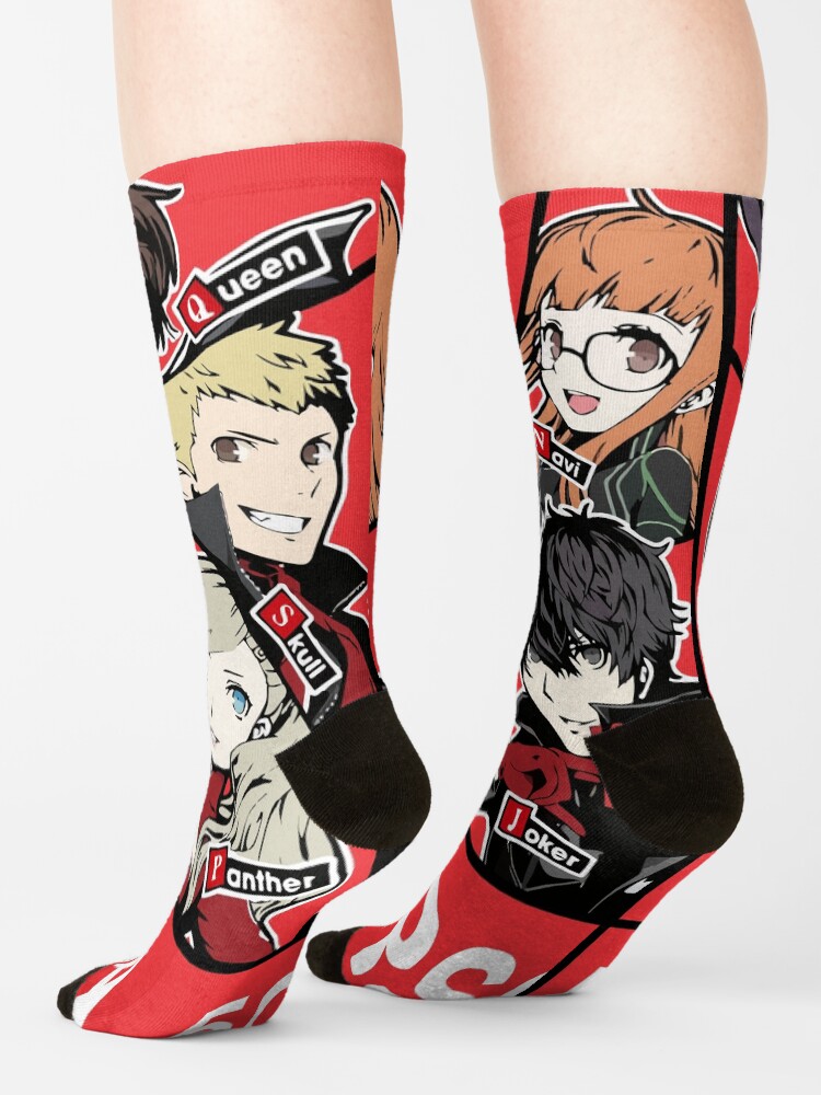 "Persona 5 phantom thieves (red background)" Socks by Gale-Glory ...