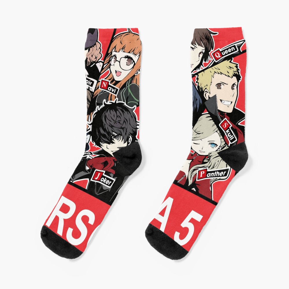 "Persona 5 phantom thieves (red background)" Socks by Gale-Glory ...