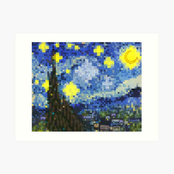 "8-bit Starry Night" Art Print for Sale by brotherbrain | Redbubble