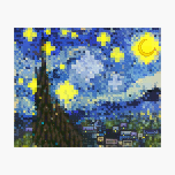 "8-bit Starry Night" Photographic Print by brotherbrain | Redbubble