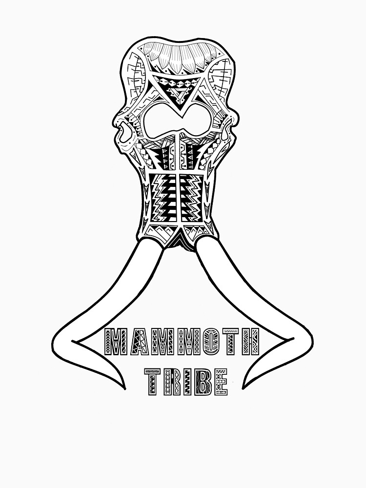 "Mammoth Tribe Mammoth Skull Tribal" T-shirt by MammothTribe ...