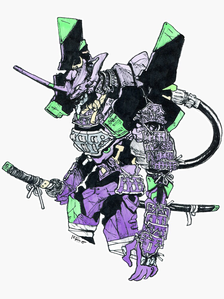 "SAMURAI EVA UNIT 01" Sticker for Sale by MAKOVICE | Redbubble